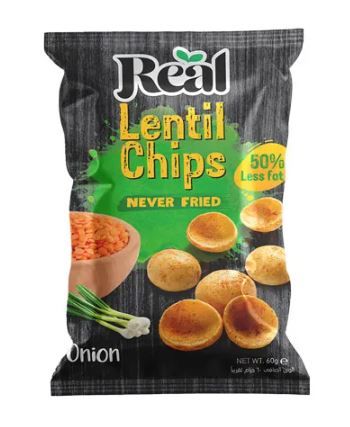 Buy Real Nutrition Lentil Chips Onion 60 Gm Online in Egypt | Talabat Egypt