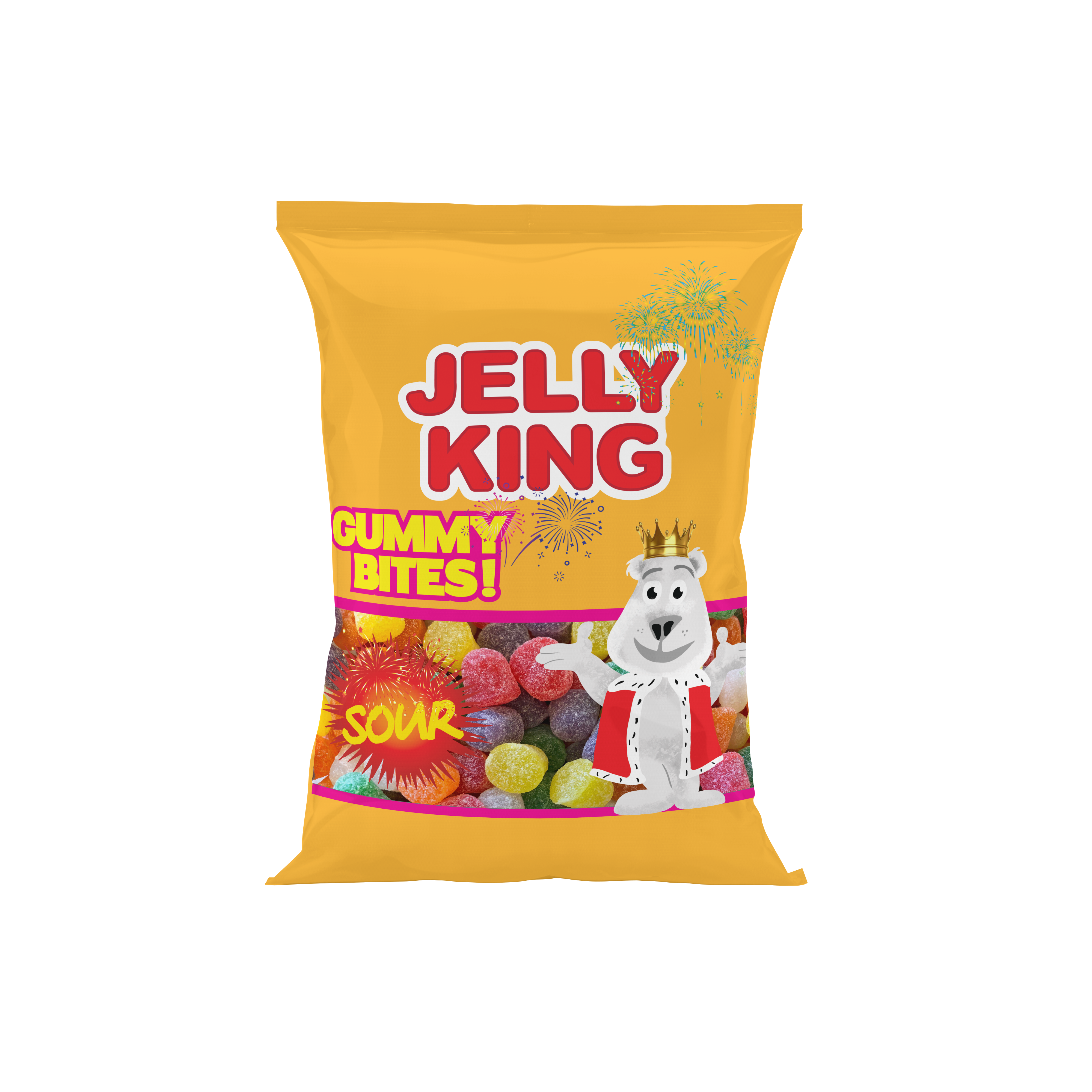 Buy Jelly King Gummy Bites Sour fruits Vegan Candy 40 grams Online in ...