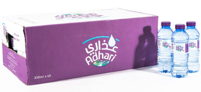 Buy Adhari Bottled Drinking Water Carton, 40x330ml Online in Bahrain ...