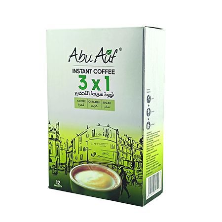 Buy Abu Auf 3x1 Instant Coffee, 12x18g Online in Egypt | Talabat Egypt