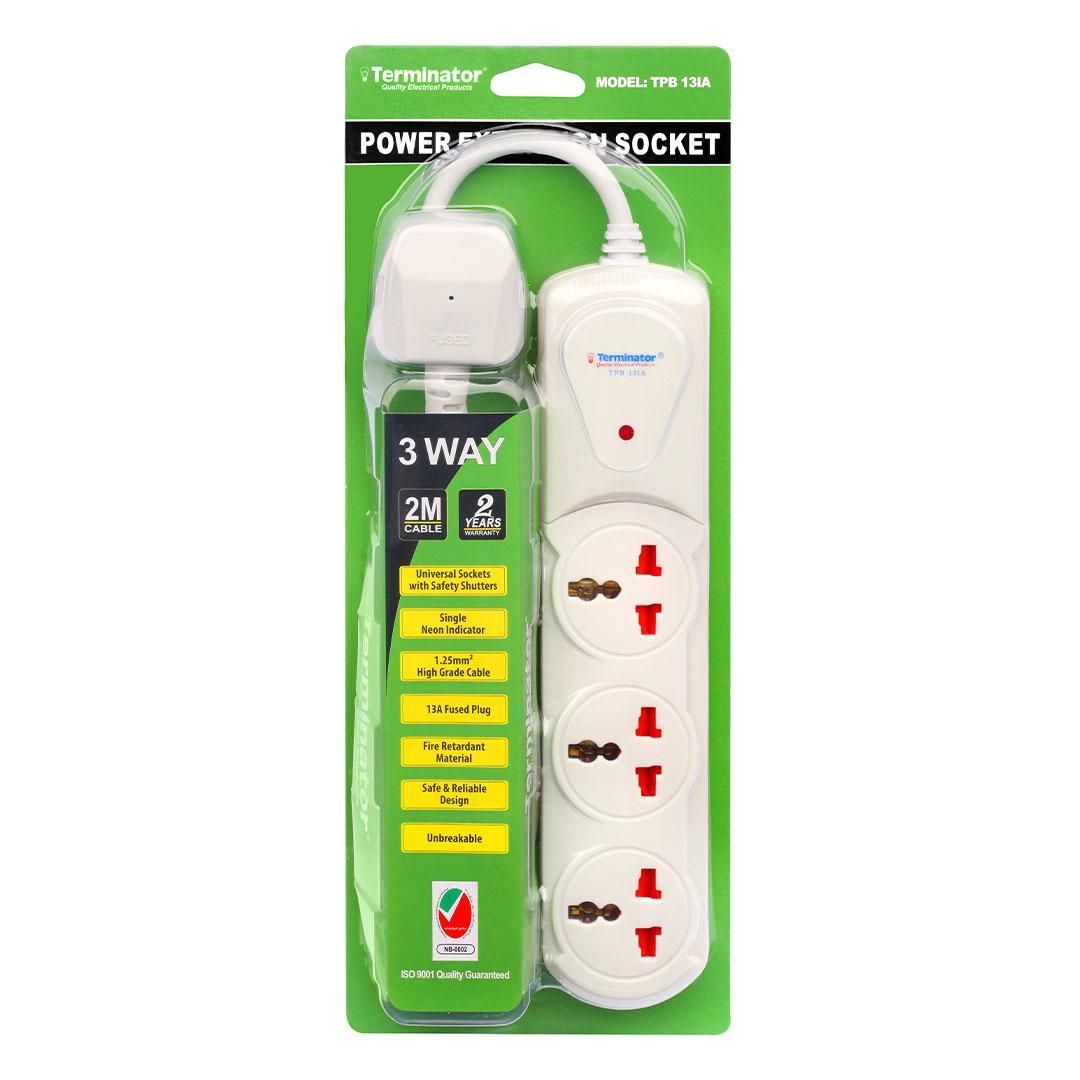 Buy Terminator 13 Amp 3 Way Extension Tpb13-2M (G) Online in Bahrain ...