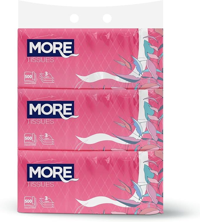 Buy More Facial Tissue 500 Tissues 3 Packs Online in Egypt | Talabat Egypt