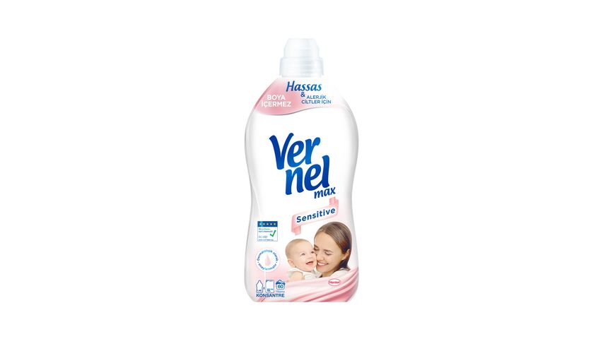 Vernel Max Sensitive Çamaşır Yumuşatıcısı 60 Yıkama 1440 ml ...