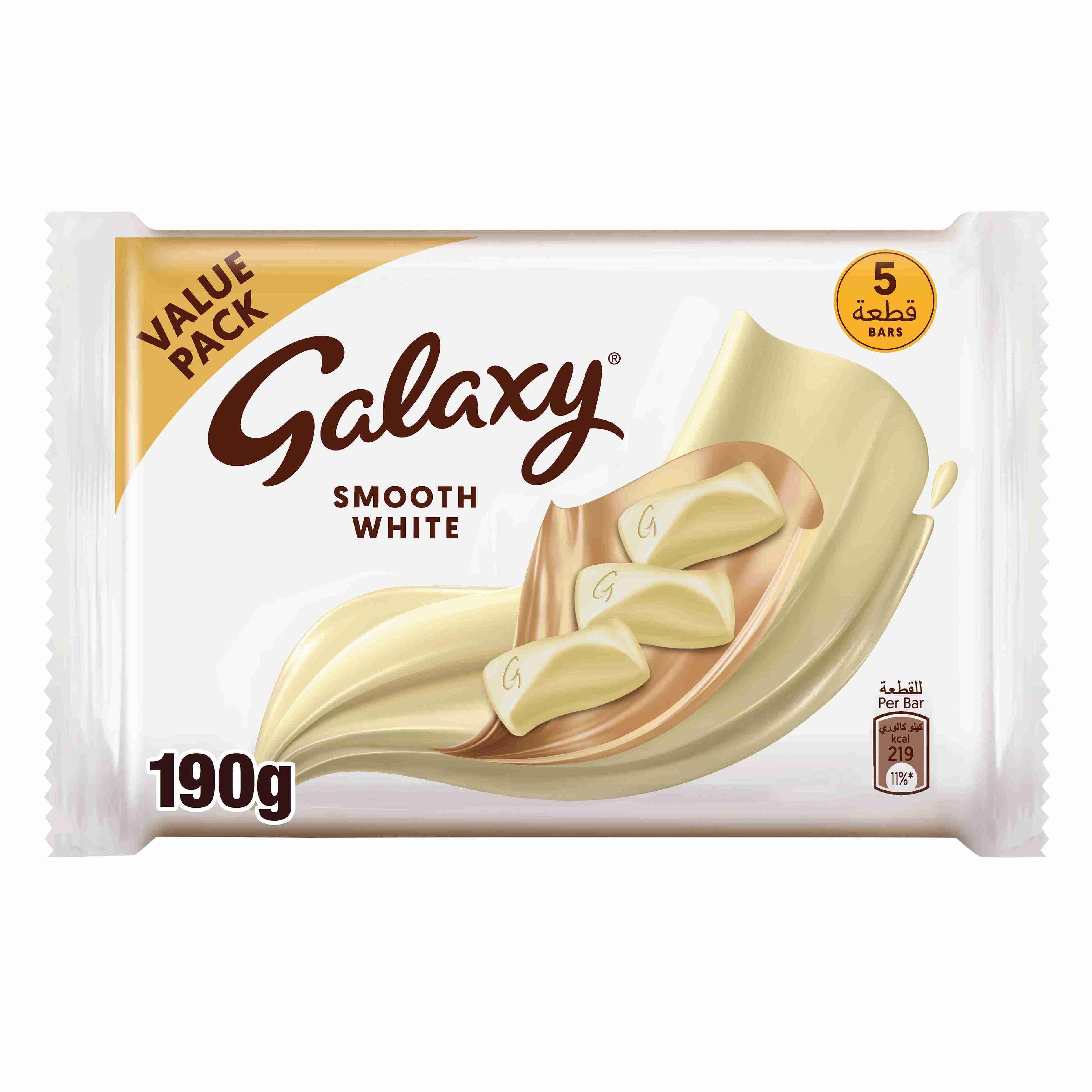 Buy Galaxy Chocolate Multipacks White Chocolate Bars, 5x38g Online in ...