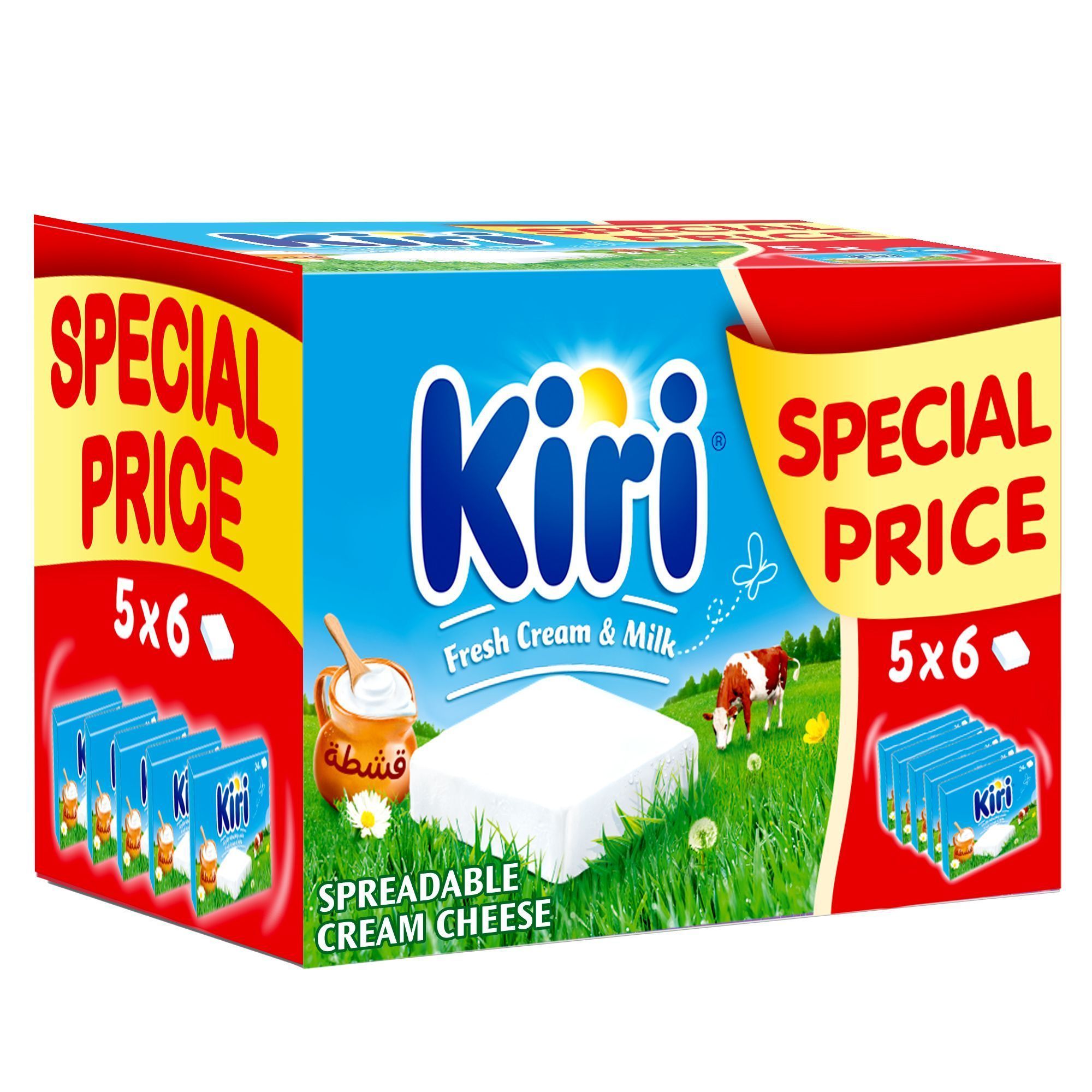 Buy Kiri Spreadable Cream Cheese Squares (5x6 Portions), 600g Online in ...