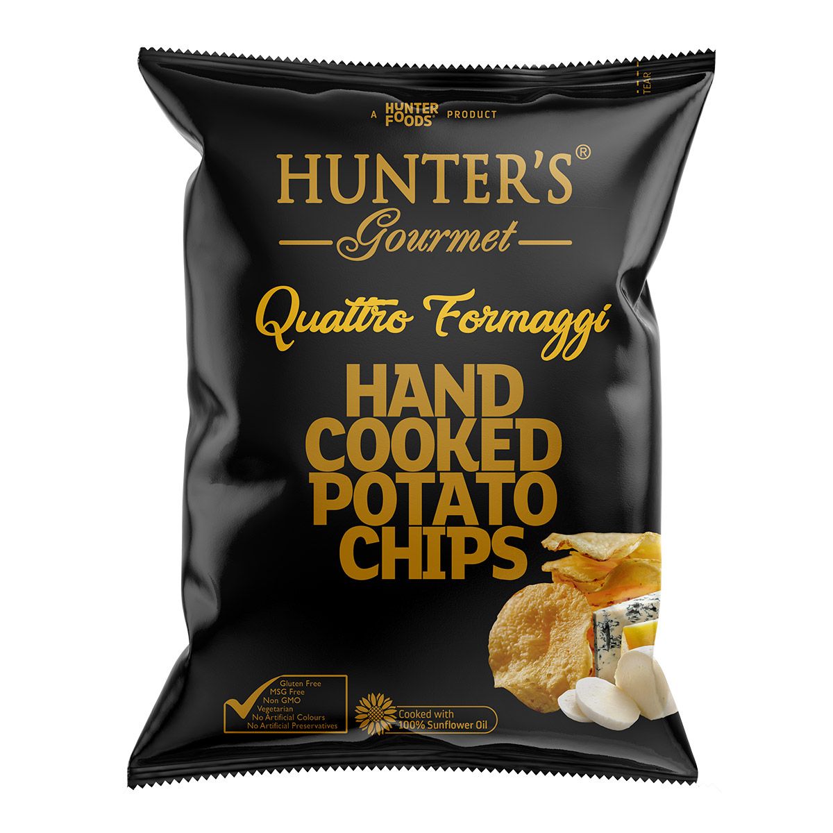 Buy Hunter's Gourmet Hand Cooked Potato Chips Quattro Formesi 125 g ...