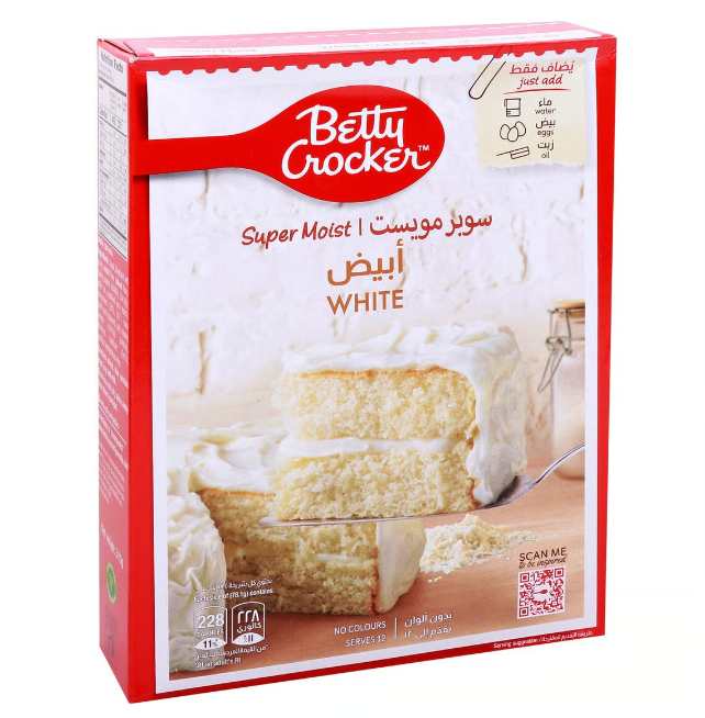 Buy Betty Crocker Super Moist White Cake Mix, 510g Online in Oman ...