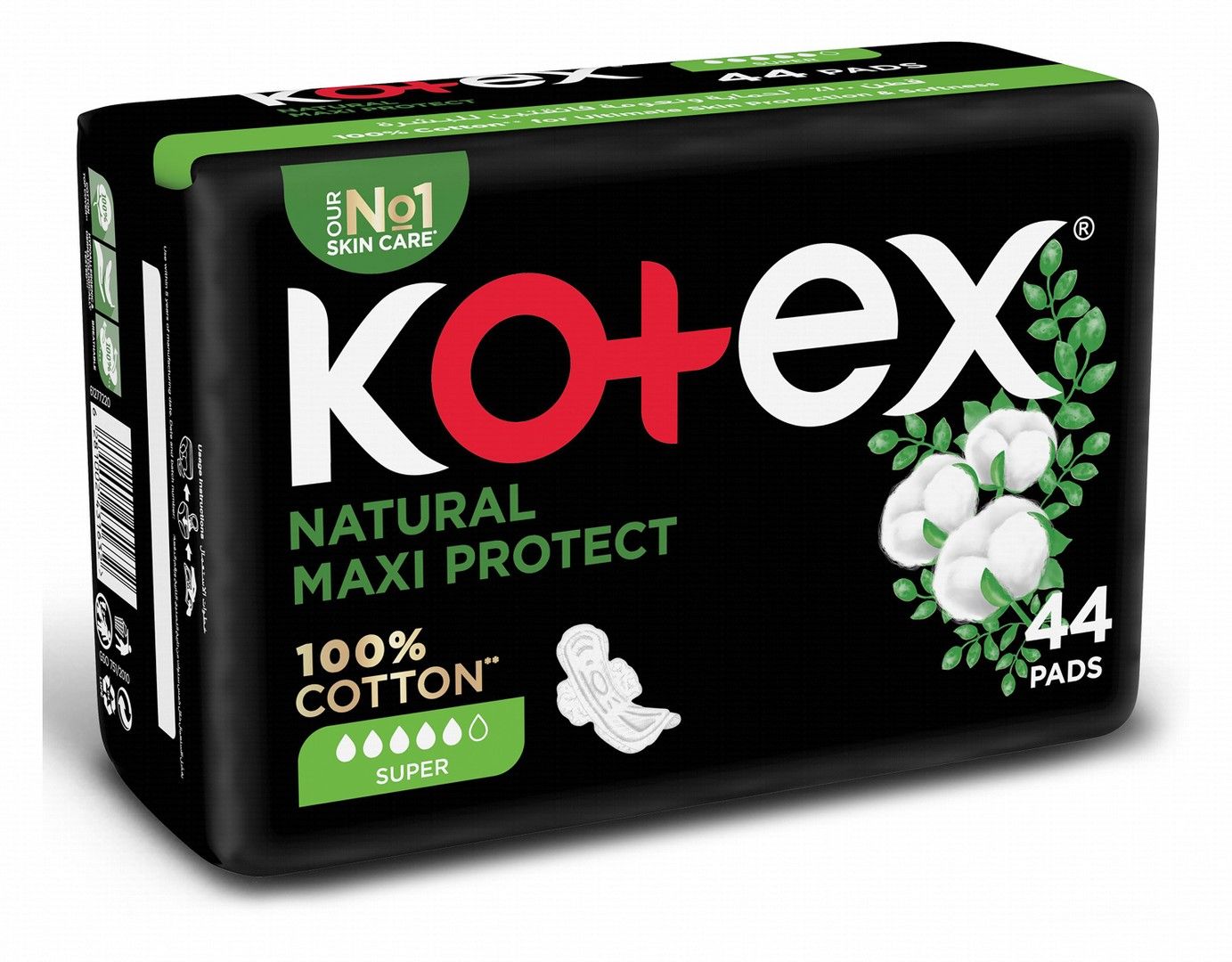 Buy Kotex Natural Maxi Thick Cotton Super Sanitary Pads, 44 Pieces ...