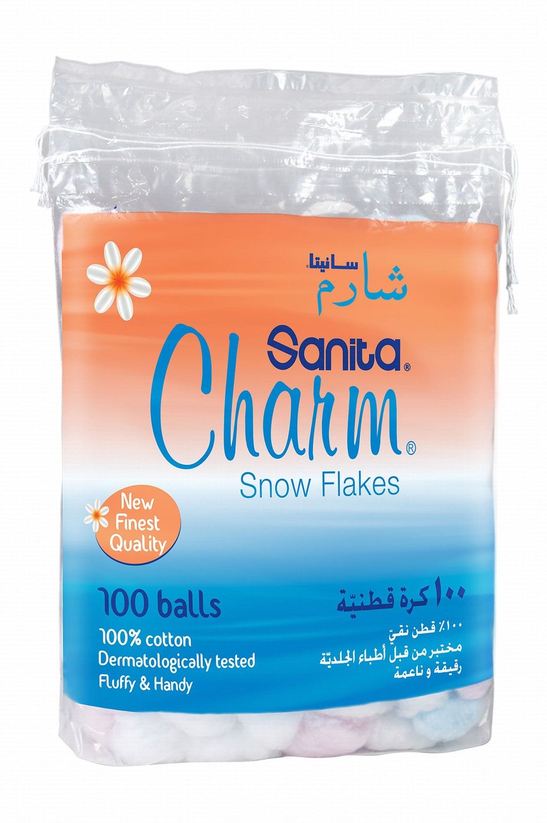 Buy Sanita Charm Cotton Balls White 100 pcs Online in Egypt | Talabat Egypt