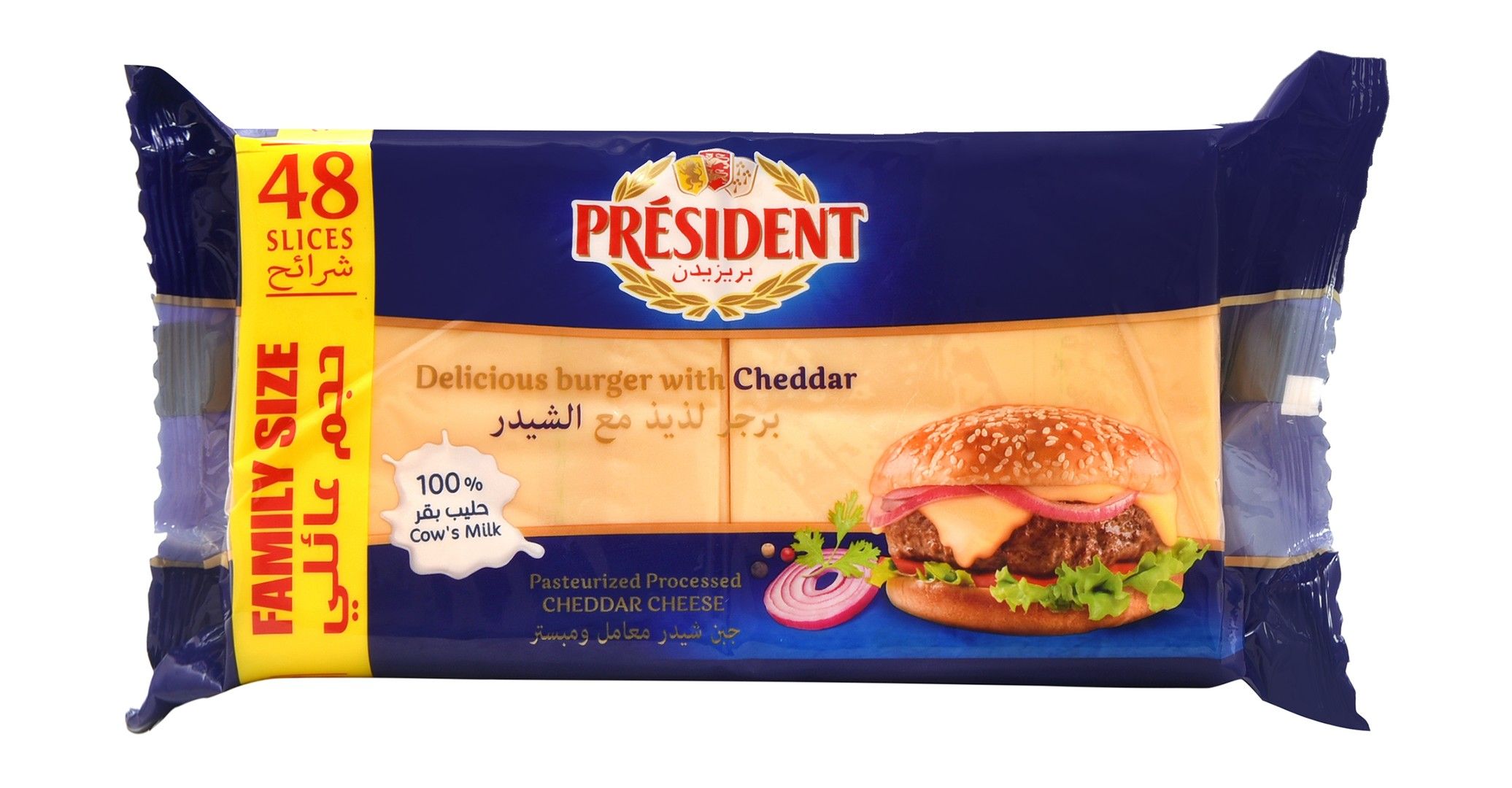 Buy President Burger Cheddar Cheese 48 Slices 800 g Online in Oman ...