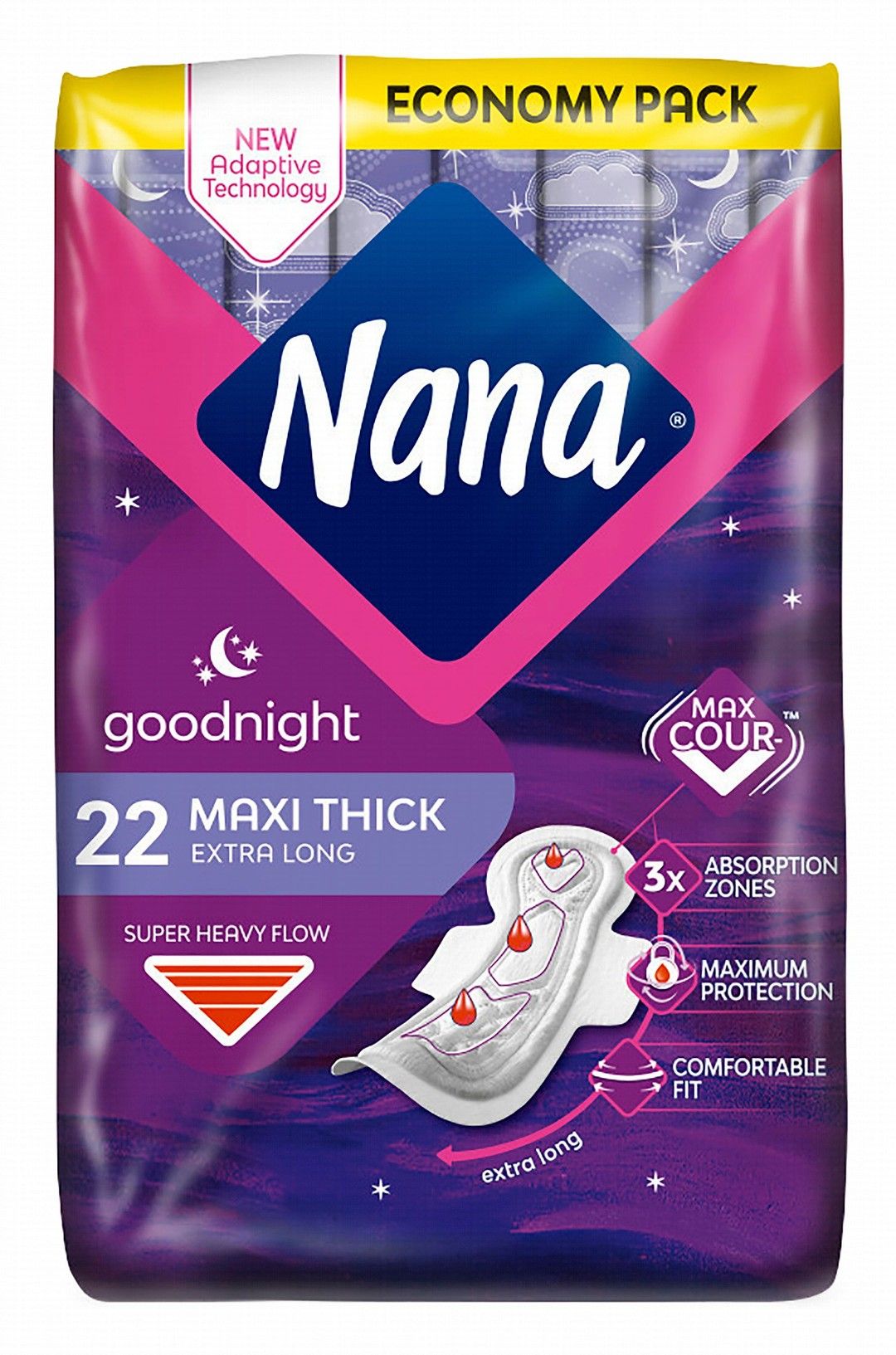 Buy Nana Good Night Maxi Thick Extra Long Pads, 22 Pieces Online in ...