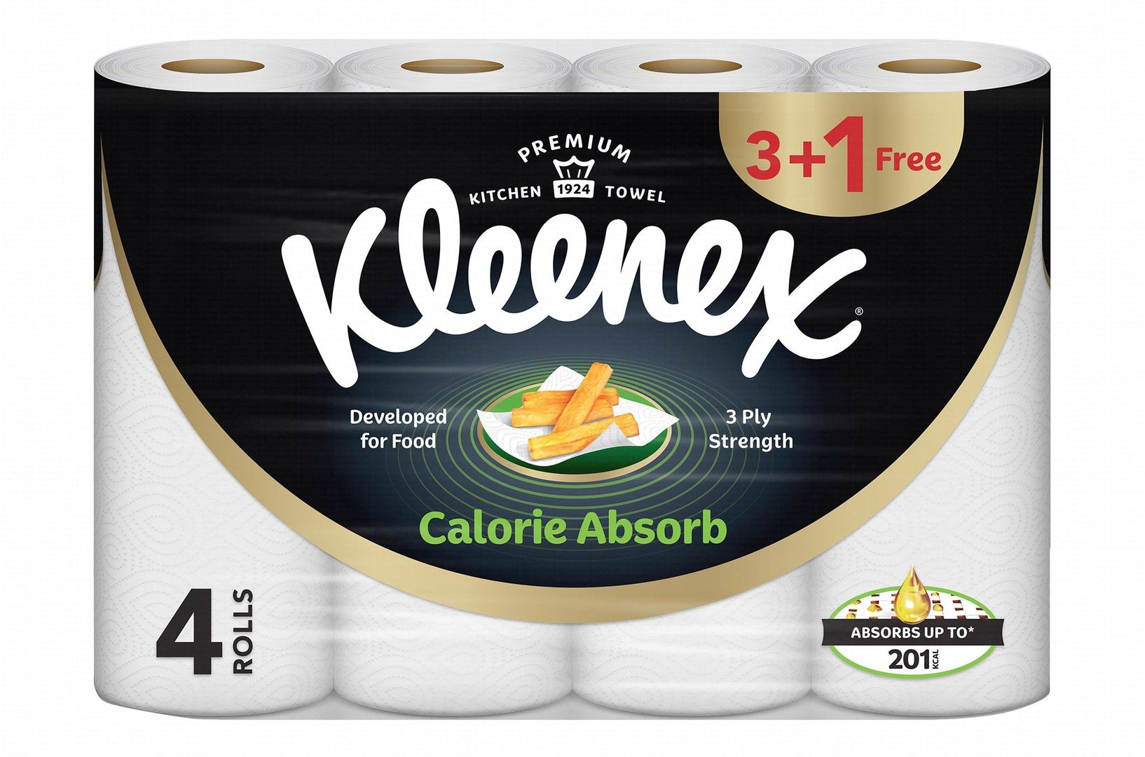 Buy Kleenex Calorie Absorb 3Ply Kitchen Towel Rolls, 4x50 Pieces Online ...