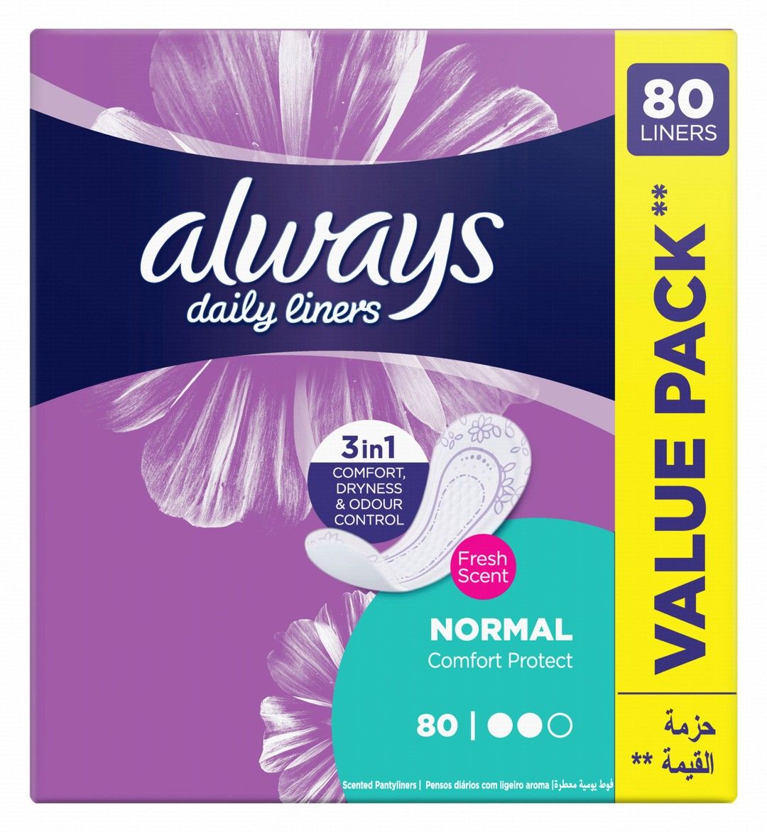 Buy Always Daily Liners Fresh Scent Comfort Protect Pads Normal, 80 ...