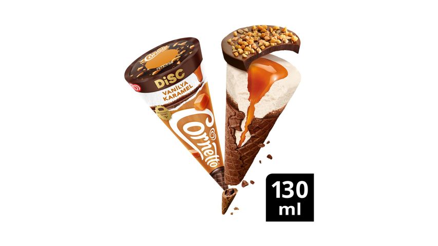 Algida Cornetto Disc Vanilya & Karamel 130 ml - yemeksepeti.com