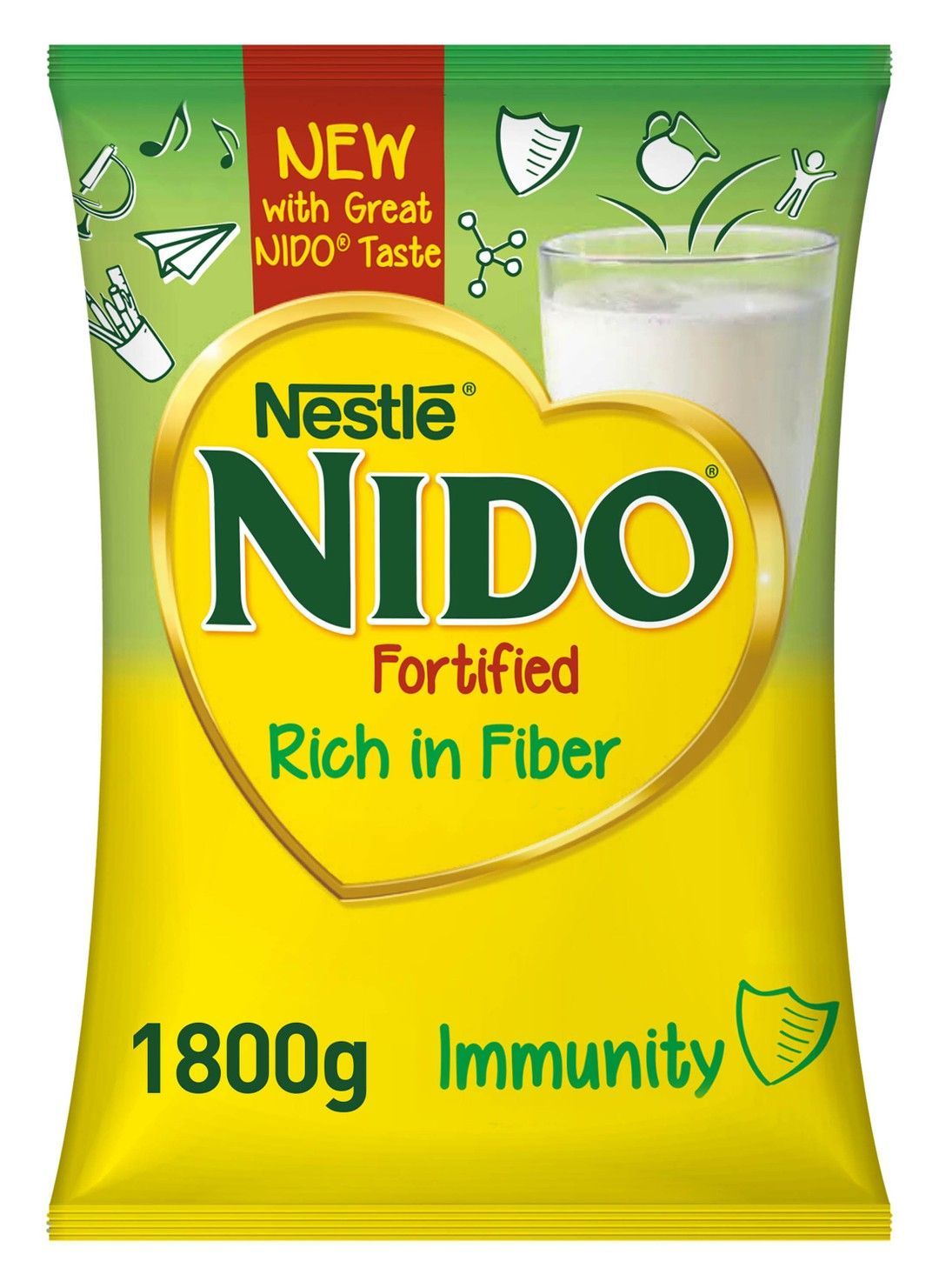 Buy Nestle Nido Fortified Milk Powder Rich in Fiber, 1800g Online in ...