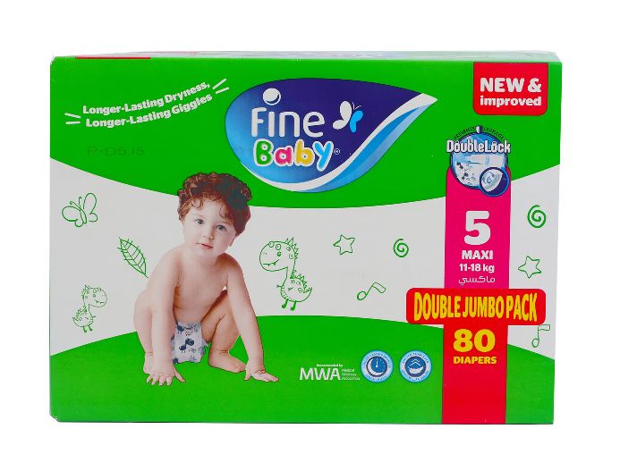Buy Fine Maxi Baby Diapers Double Jumbo Pack, 11-18kg, 80 Pieces Online ...
