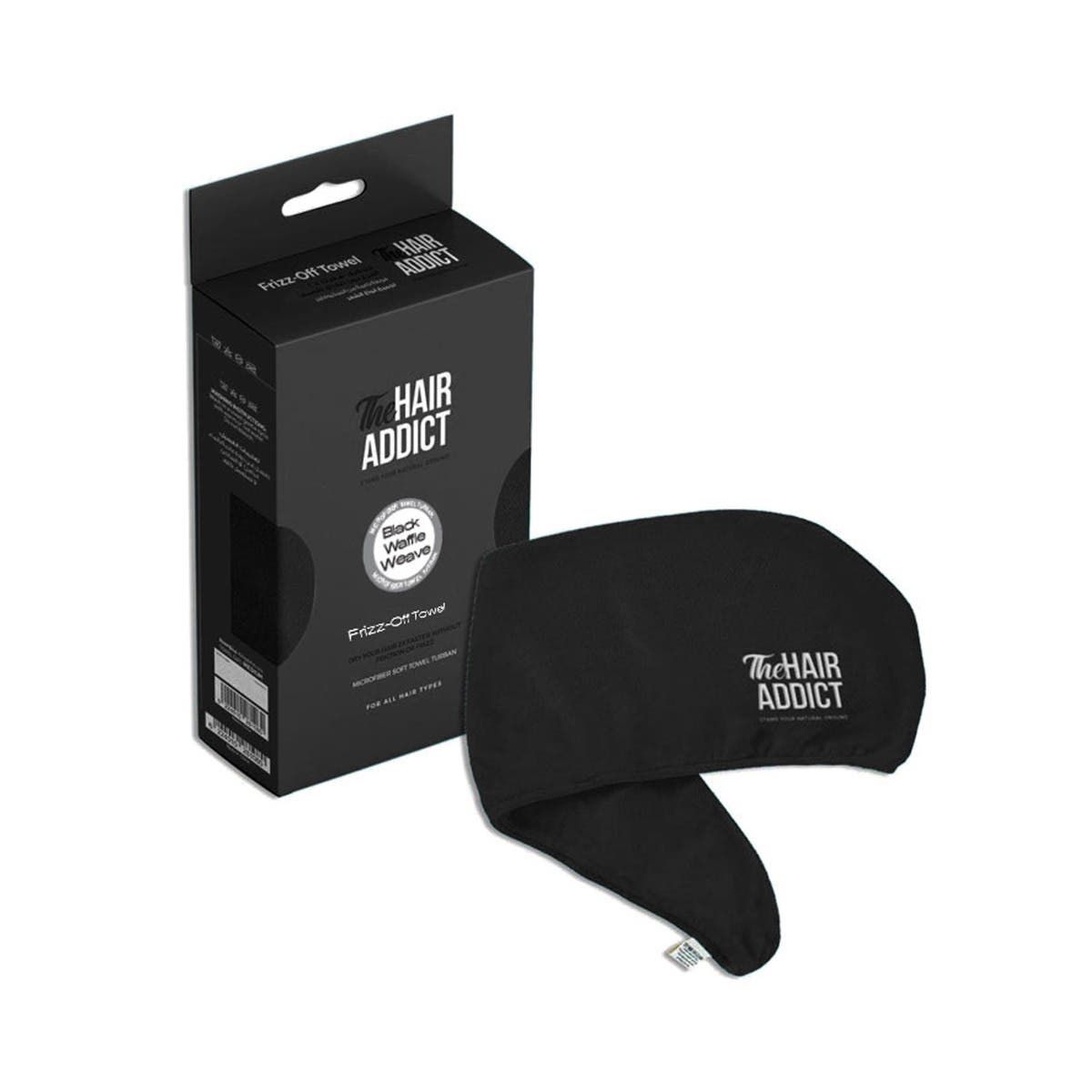 Buy The Hair Addict Drying Hair Turban Frizz Off Towel - Black Online ...