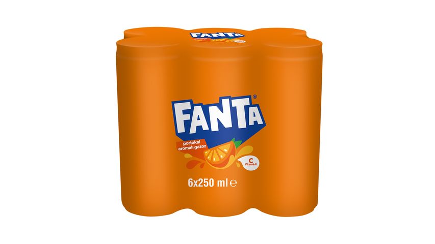 Fanta Gazoz Kutu 6 x 250 ml - yemeksepeti.com