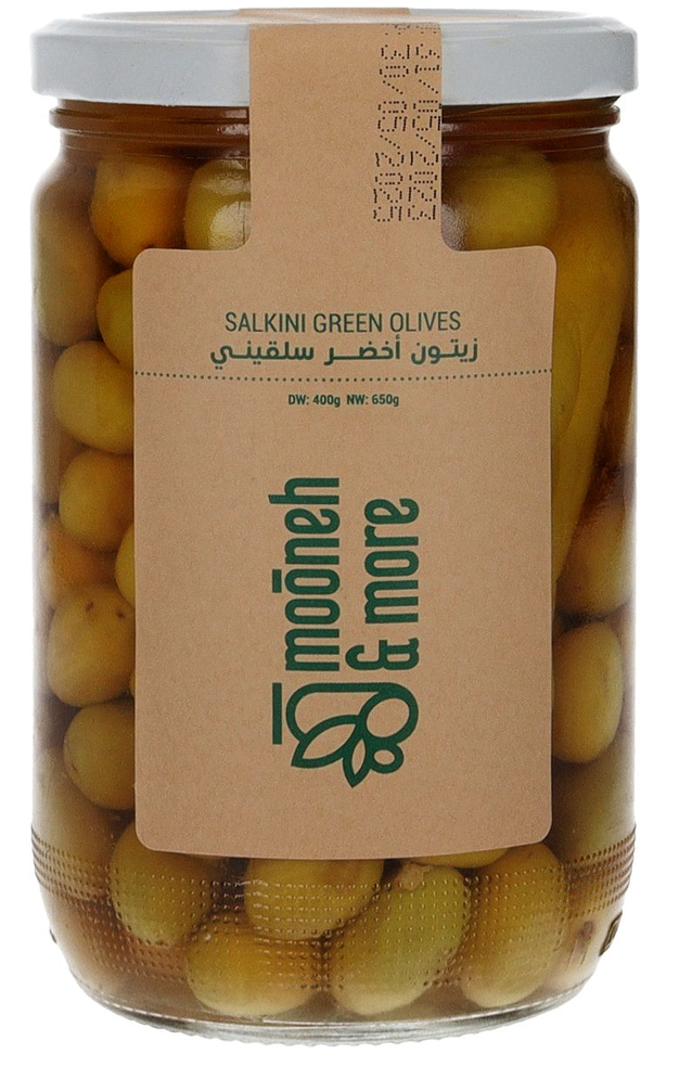 Buy Mooneh & More Salkini Green Olives, 650g Online in UAE | Talabat UAE