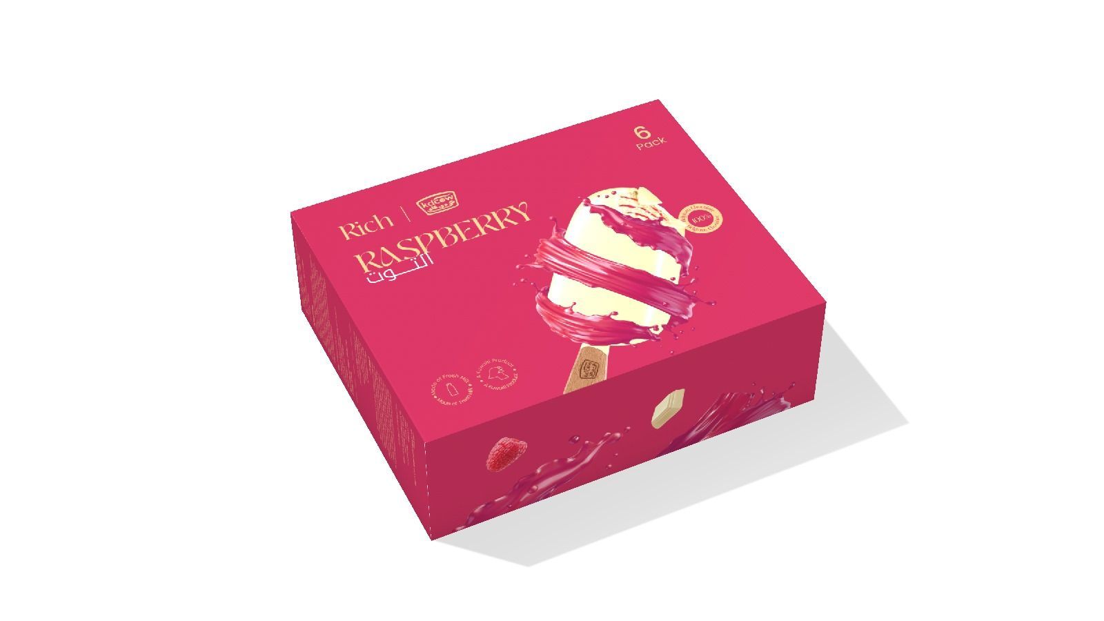 Buy Kdcow Rich Raspberry Ice Cream, 6x100ml Online in Kuwait | Talabat ...