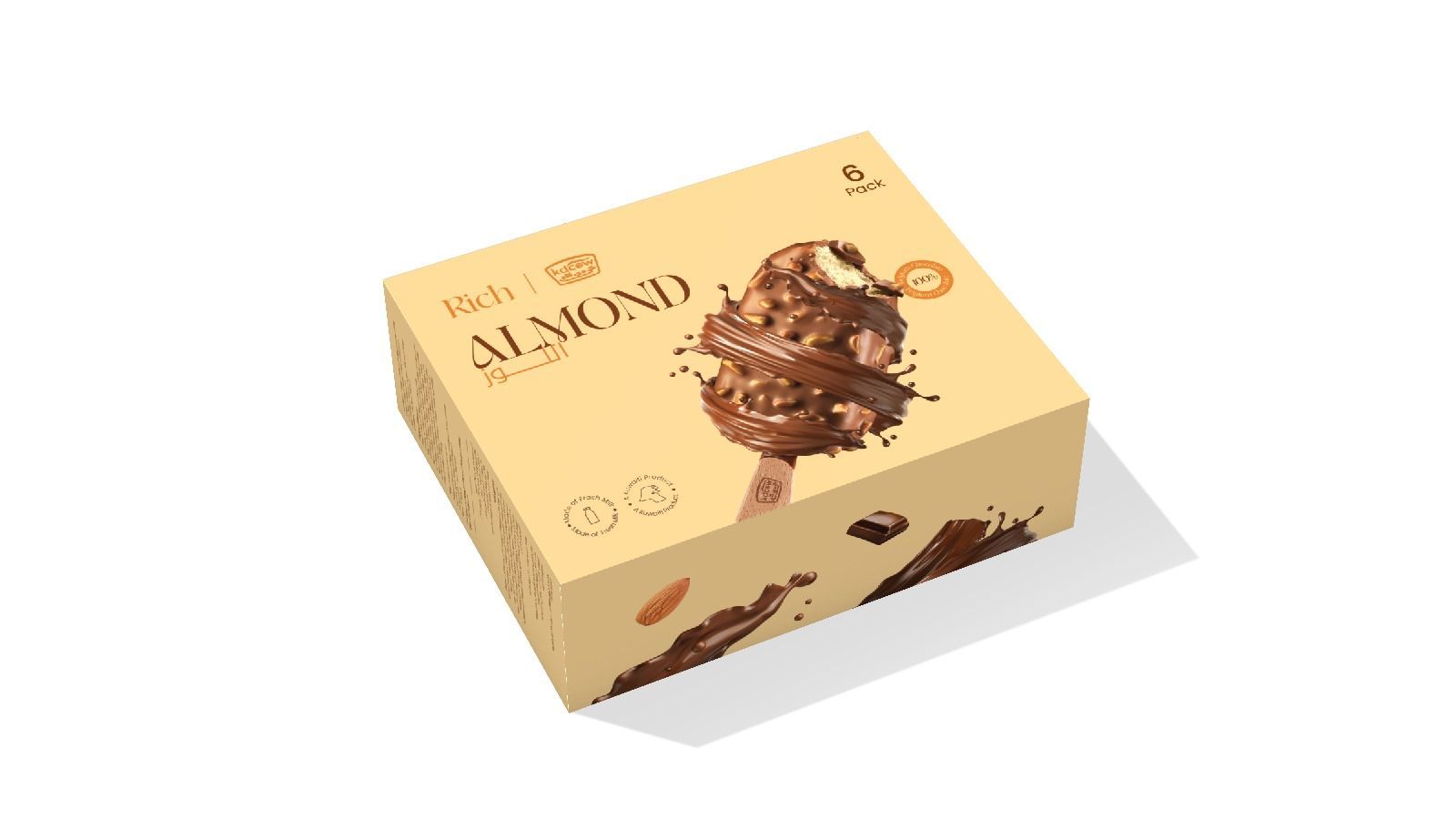 Buy Kdcow Rich Almond Ice Cream, 6x100ml Online in Kuwait | Talabat Kuwait