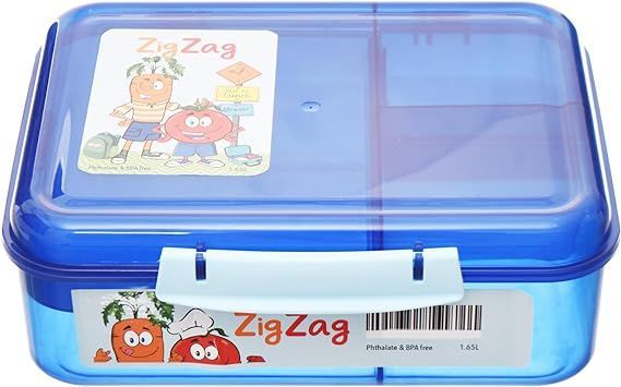 Buy Zig Zag Lunch Box Blue, 1.65L Online in Egypt | Talabat Egypt