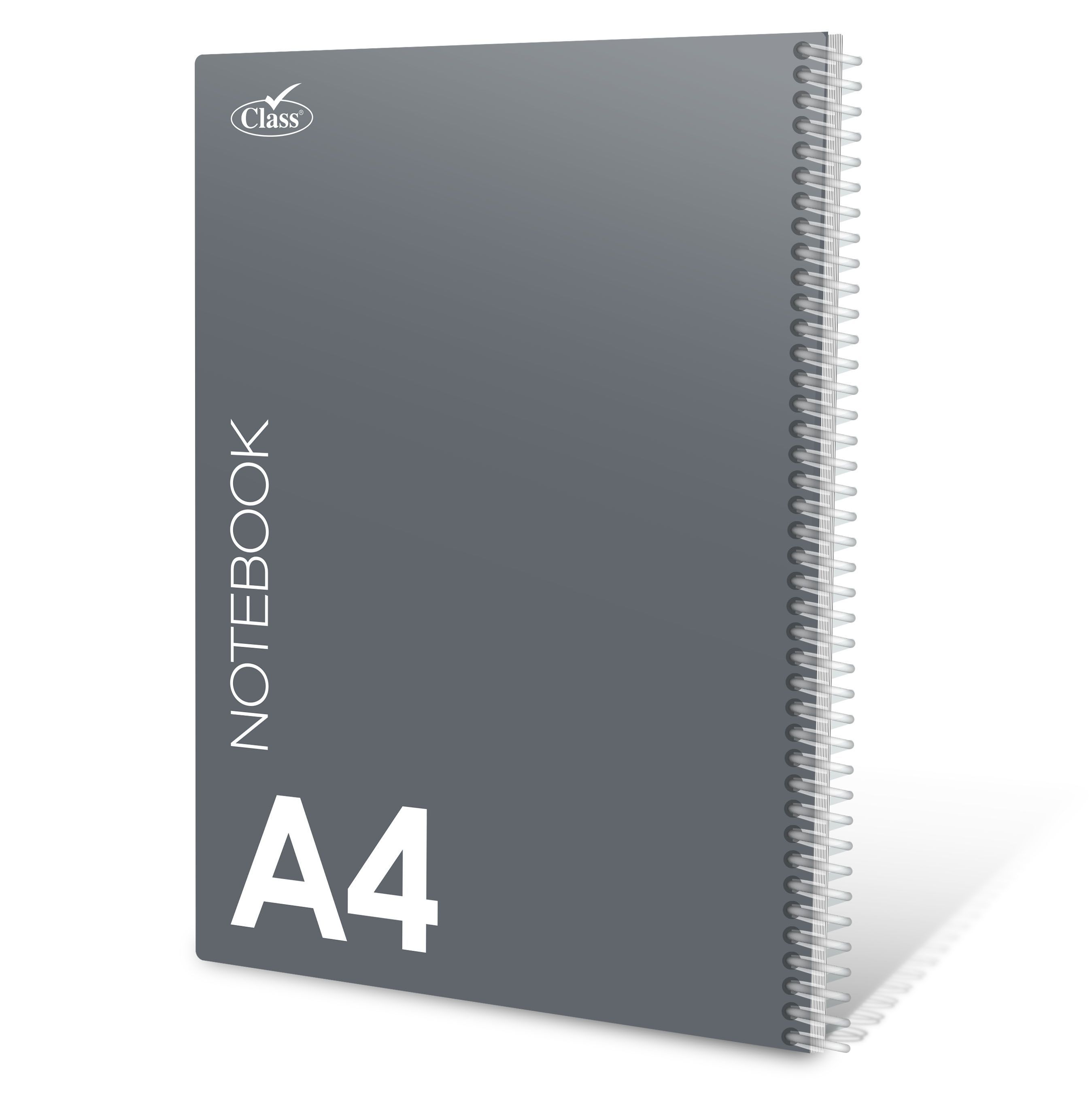 Buy Class Pp Colored Spiral Notebook, A4 Grey, 80 Sheets Online in ...