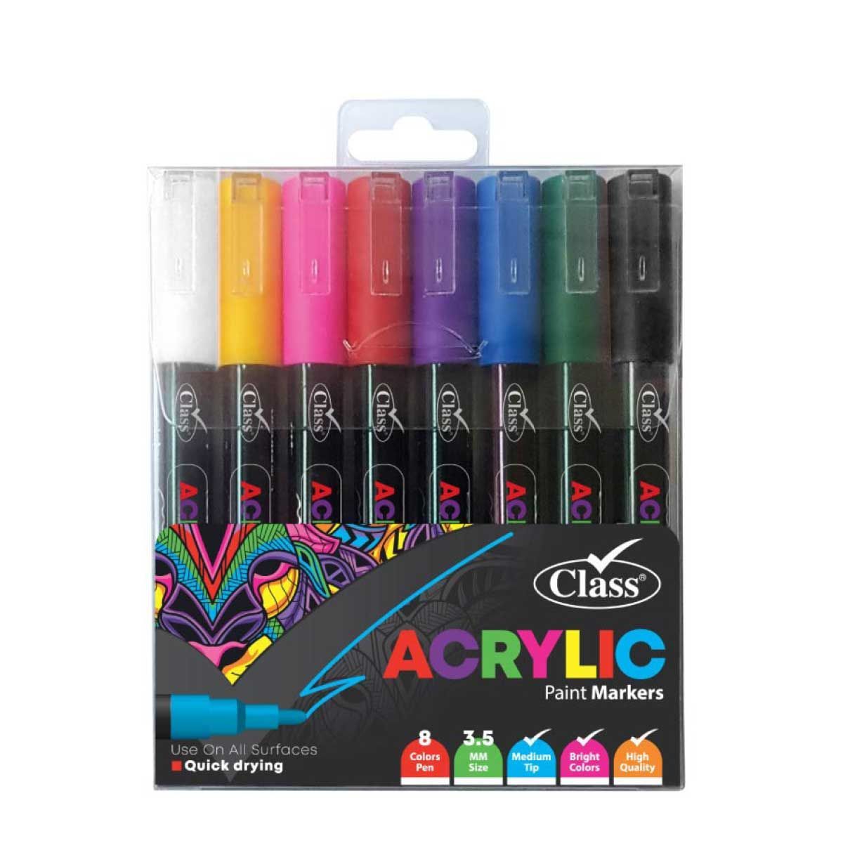 Buy Class Arcylic Paint Marker, 8 Colors Online in Kuwait | Talabat Kuwait