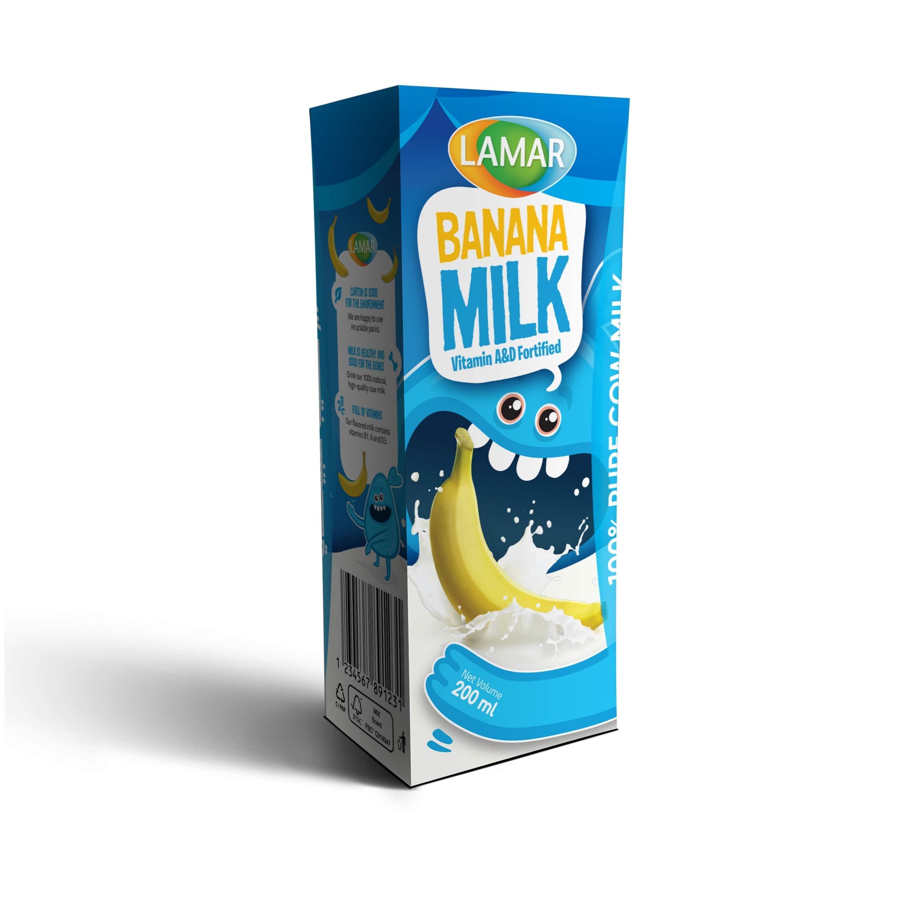 Buy Lamar Banana Flavored Milk, 200ml Online in Egypt | Talabat Egypt