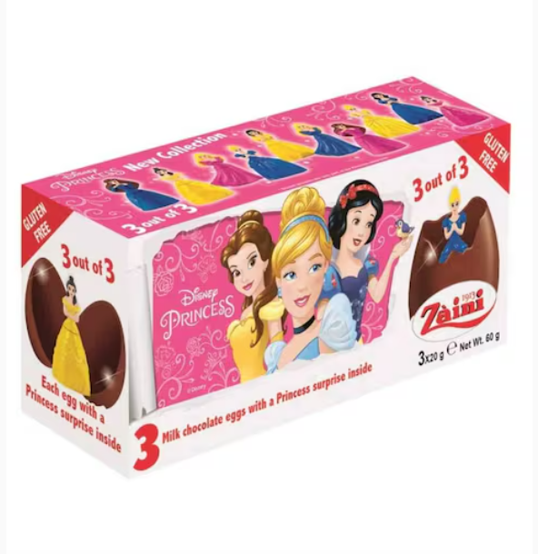 Buy Zaini Disney Princess Milk Chocolate Egg, 3x20g Online in Bahrain ...