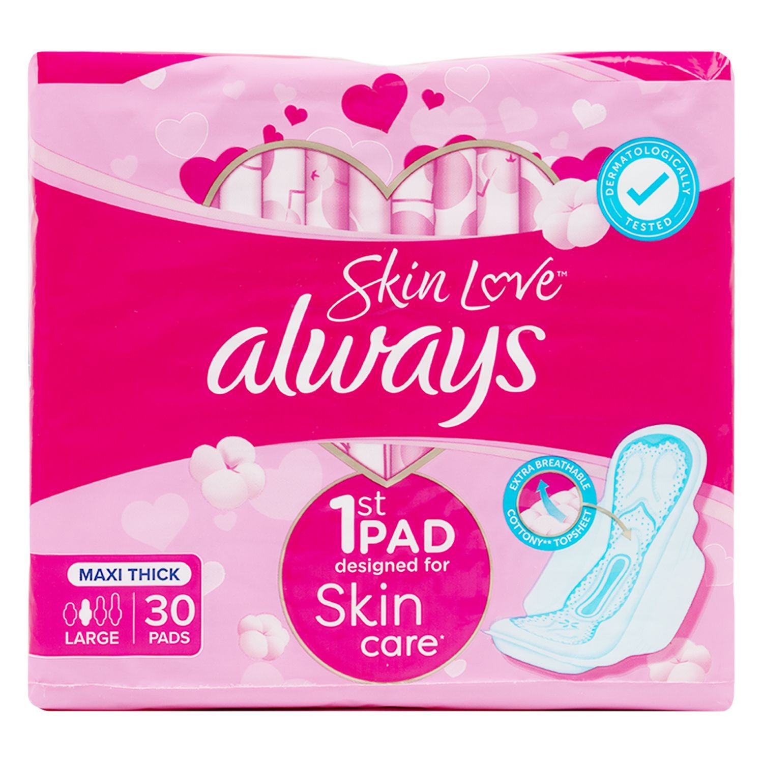 Buy Always Skin Love Feminine Pads, Maxi Thick Lare 30 Pads Online in ...