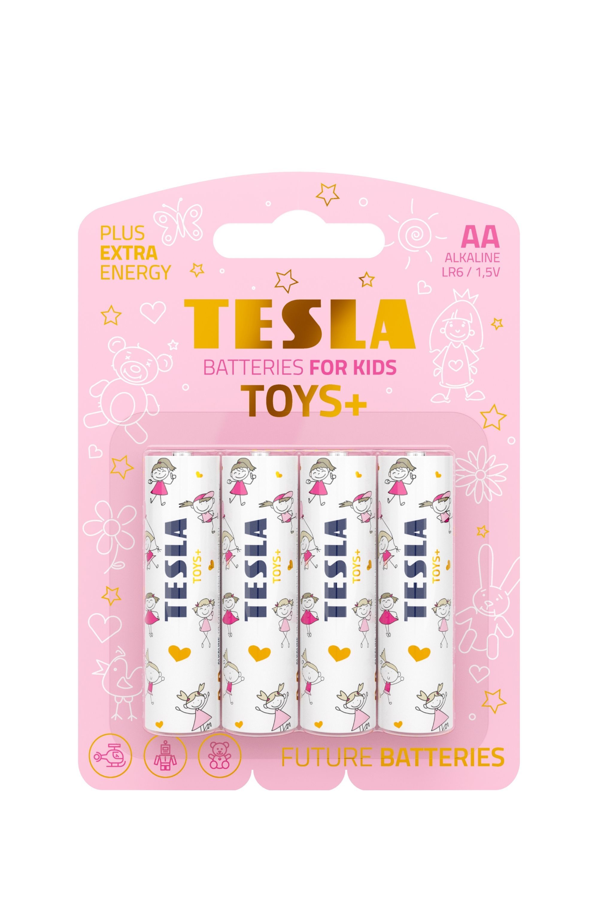 Buy Tesla Batteries Maximum Power AA Toys+ Girl Alkaline, 4 Pieces ...
