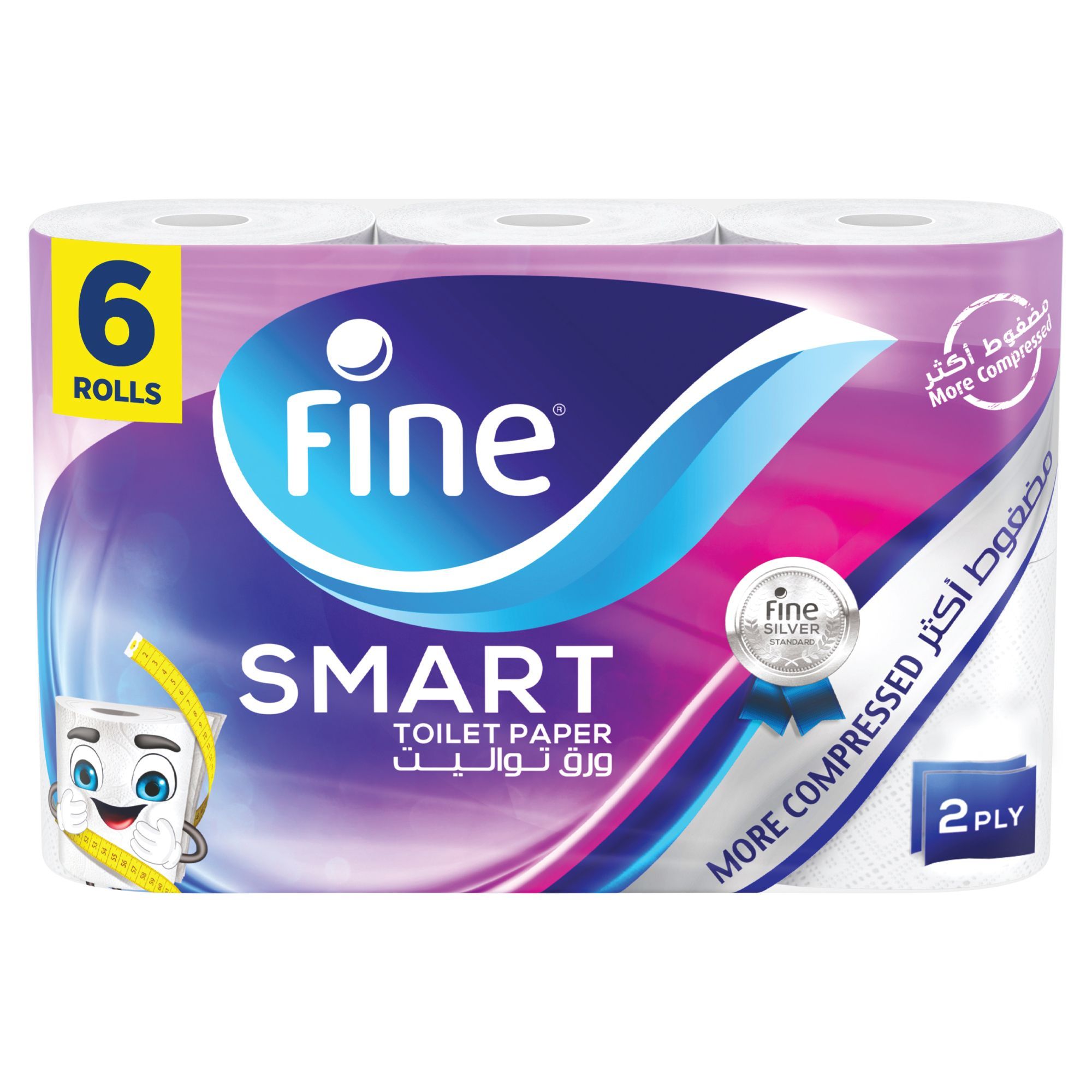 Buy Fine Smart 2 Ply Toilet Tissue Papers, 6 Rolls Online in Egypt ...