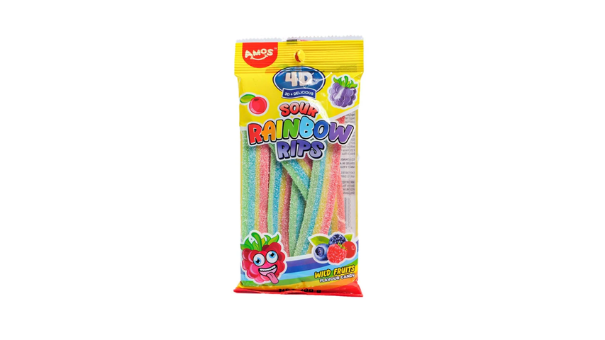 4D Sour Rainbow Rips Wild Fruits Flavour Candy 100g delivery in the ...