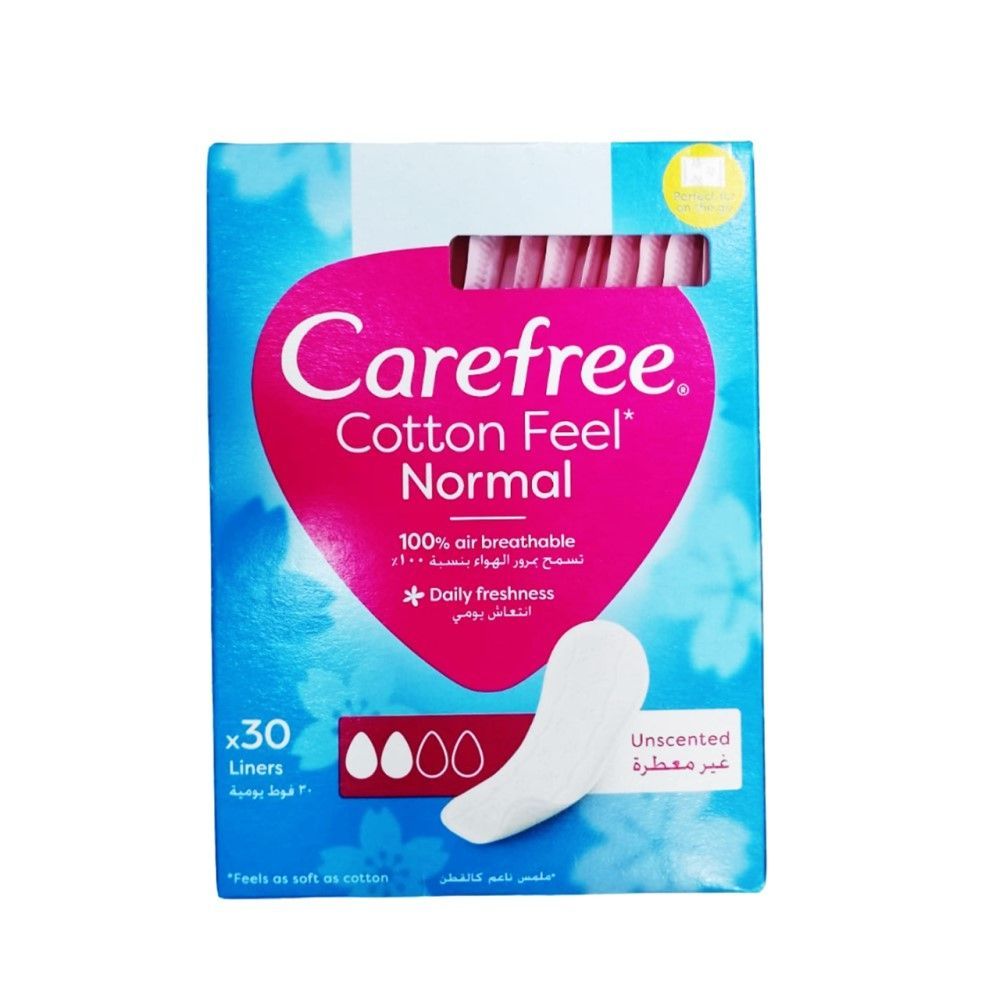 Buy Carefree Unscented Cotton Feel Normal Pantyliners, 30 Pieces Online ...