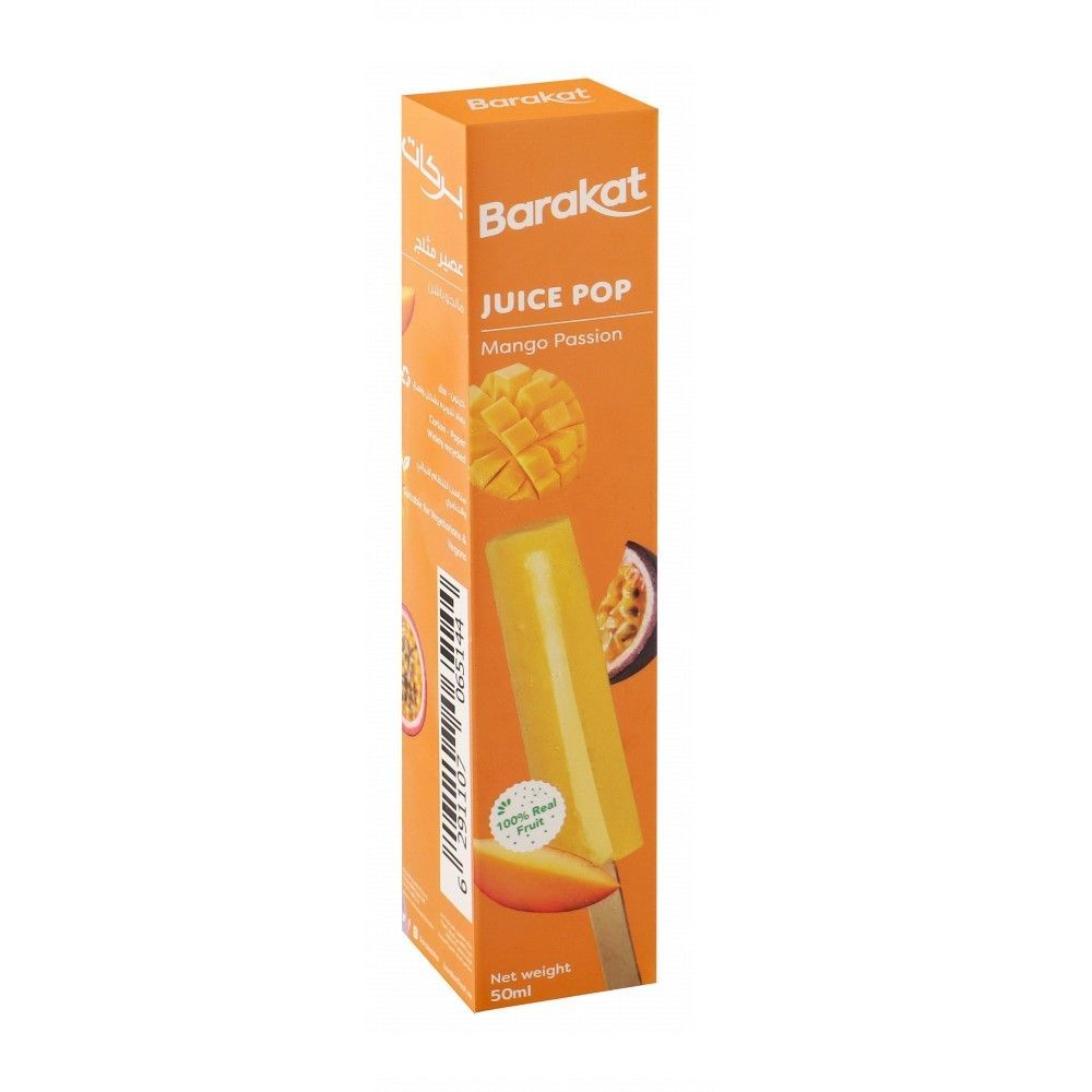 Buy Barakat Mango Passion Fruit Juice Pop, 50ml Online in Oman ...