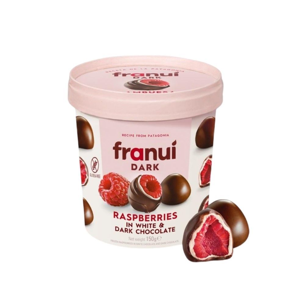 Buy Franui Frozen Raspberries in White & Dark Chocolate Tub, 150g ...