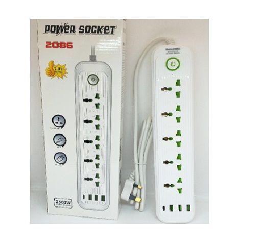 Buy 5 Way Power Socket 3 USB & 1 Type C with 2M Cable Online in Kuwait ...