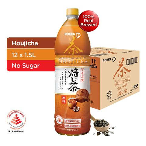 Pokka Houjicha Japanese Roasted Green Tea No Sugar 12 x 1.5L (Carton) delivery near you in ...