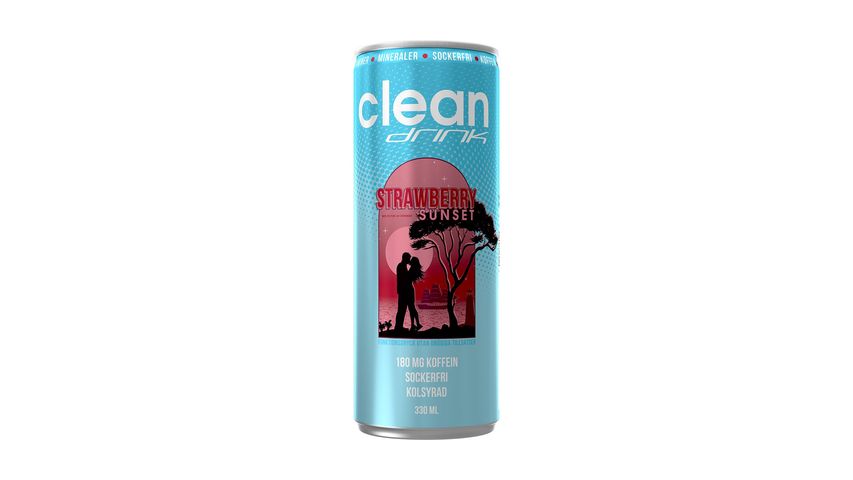 Clean Drink Energy Drink Strawberry Sunset 330ml - Köp online - foodora.se