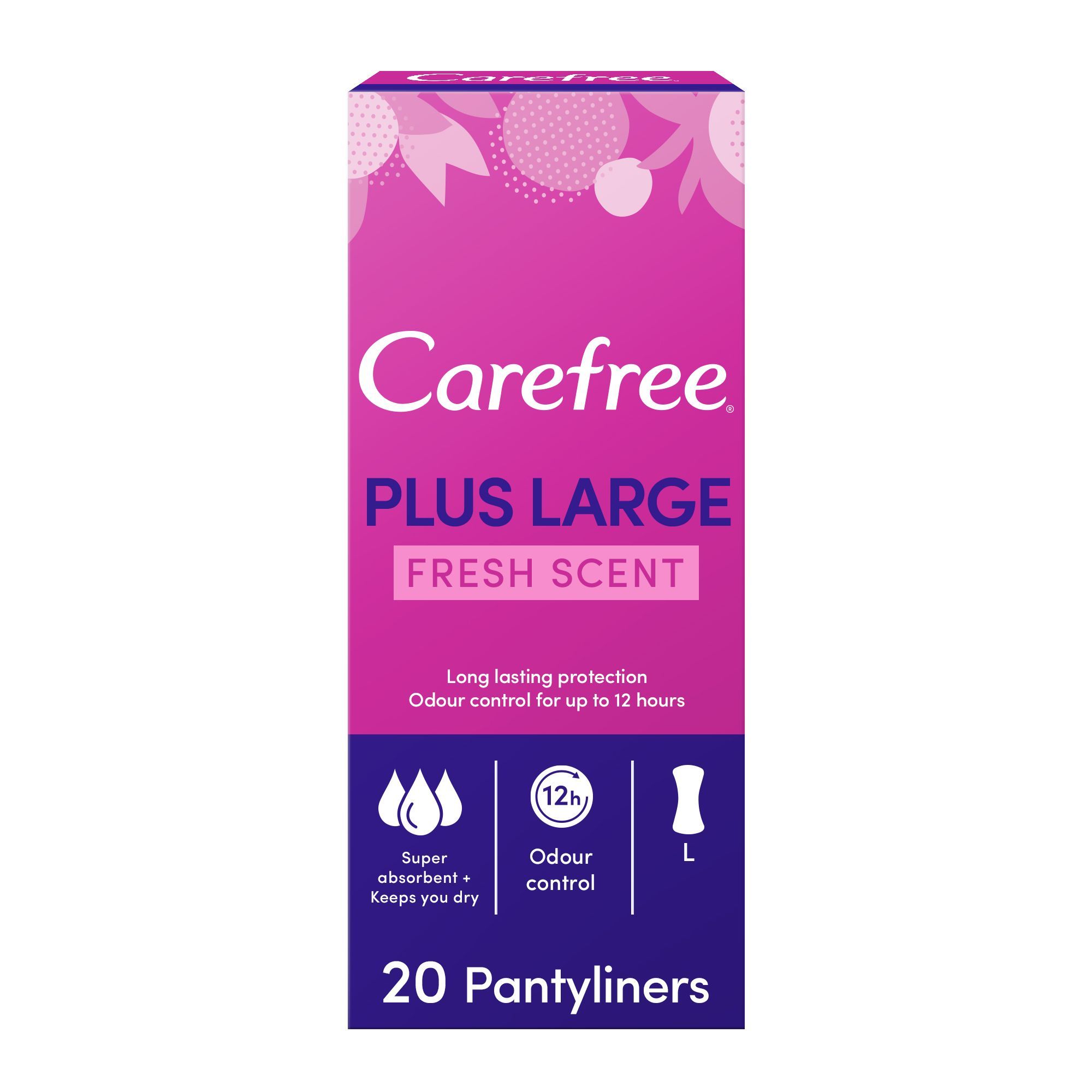 Buy Carefree Plus Large Fresh Scent Pantyliners, 20 Pieces Online in ...