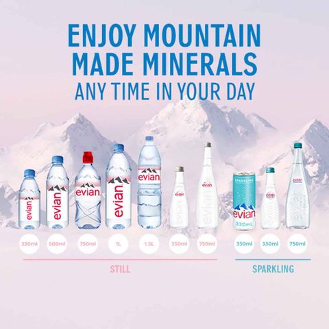 Evian Natural Mineral Water 12 x 1.5L (Carton) delivery near you in Singapore | foodpanda