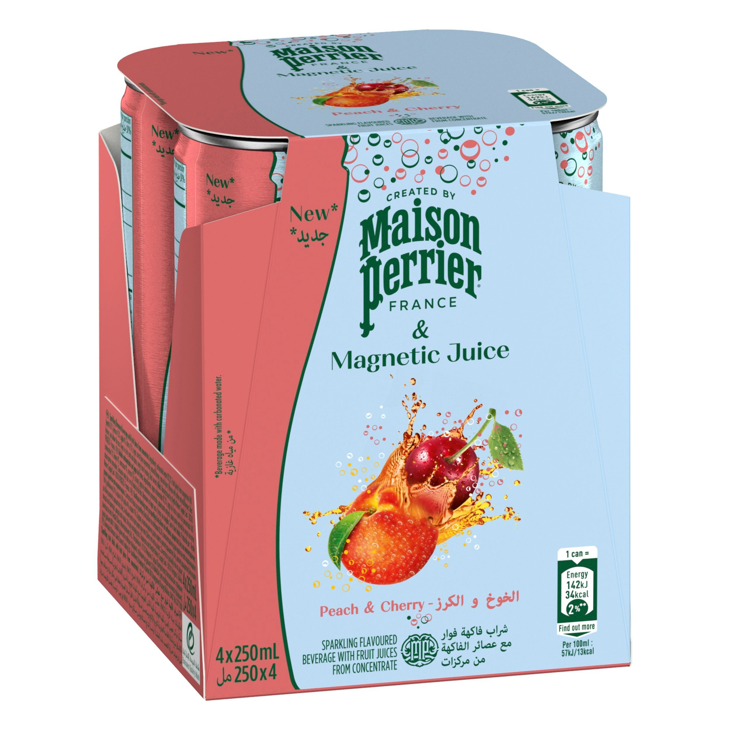 Buy Maison Perrier & Magnetic Juice Peach & Cherry Sparkling Flavored ...