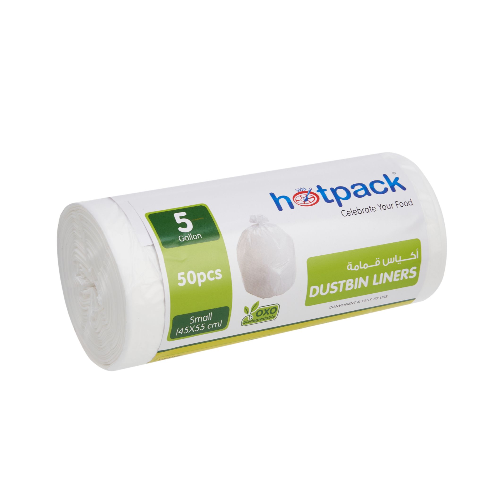 Buy Hotpack Dustbin Liners White Roll, 45x55cm, 5 Gallon, 50 Pieces ...