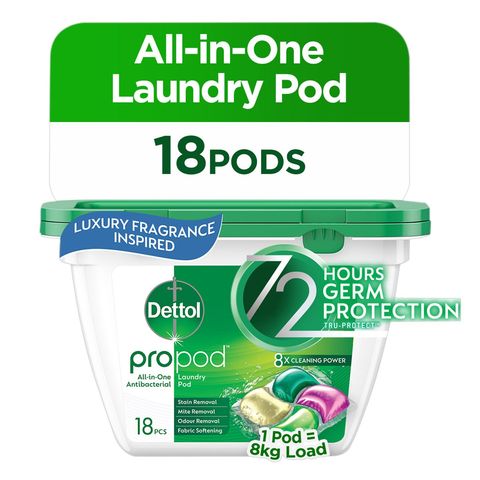 Dettol Laundry Capsules Rainforest Fresh 18 Pieces delivery near you in ...