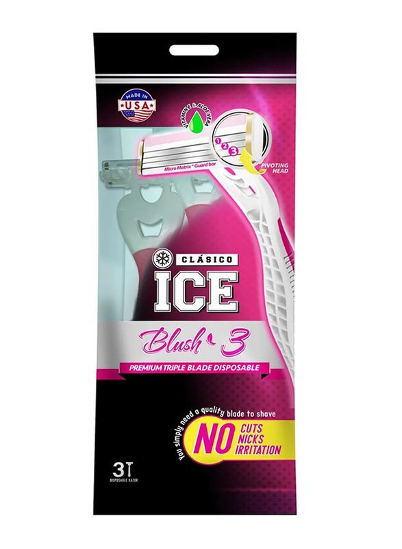 Buy Clasico Ice Blush 3 Disposable Triple Blade Razor for Women, (3+3 ...