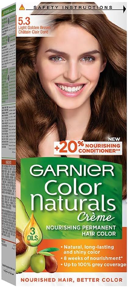 Buy Garnier Color Naturals Hair Color - 5.3 Light Golden Brown, 2 ...