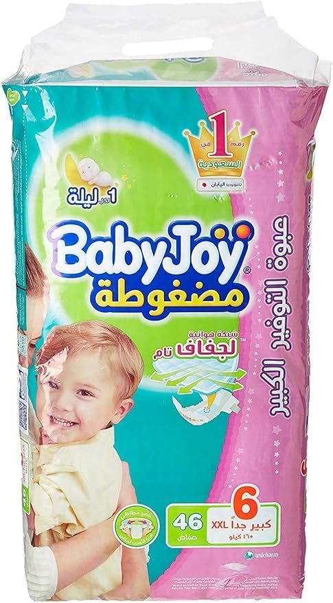 Buy Baby Joy XXL Size 6 (16-25 Kg) 46 Diapers Giant Pack Online in ...
