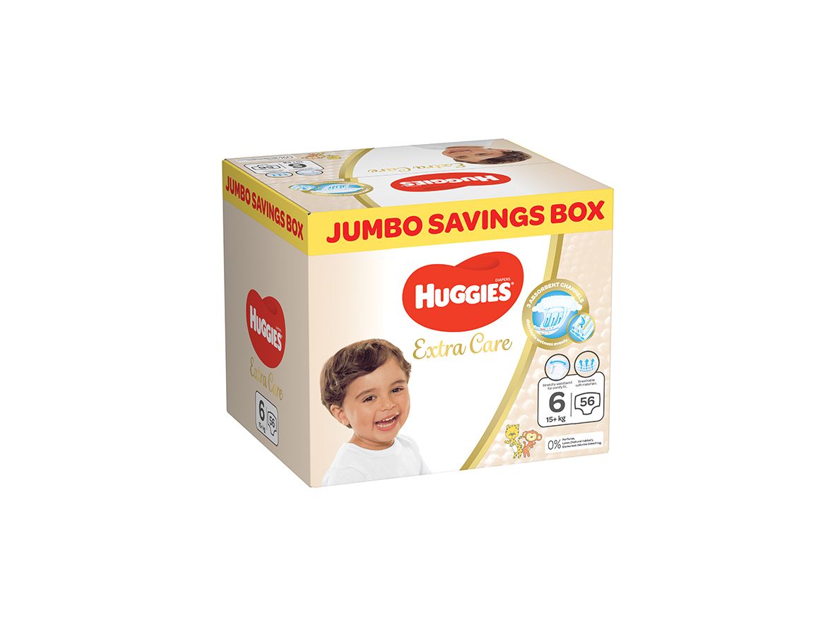 Buy Huggies Baby Diapers Extra Care Size 6 Jumbo Box, 56 Pieces Online ...