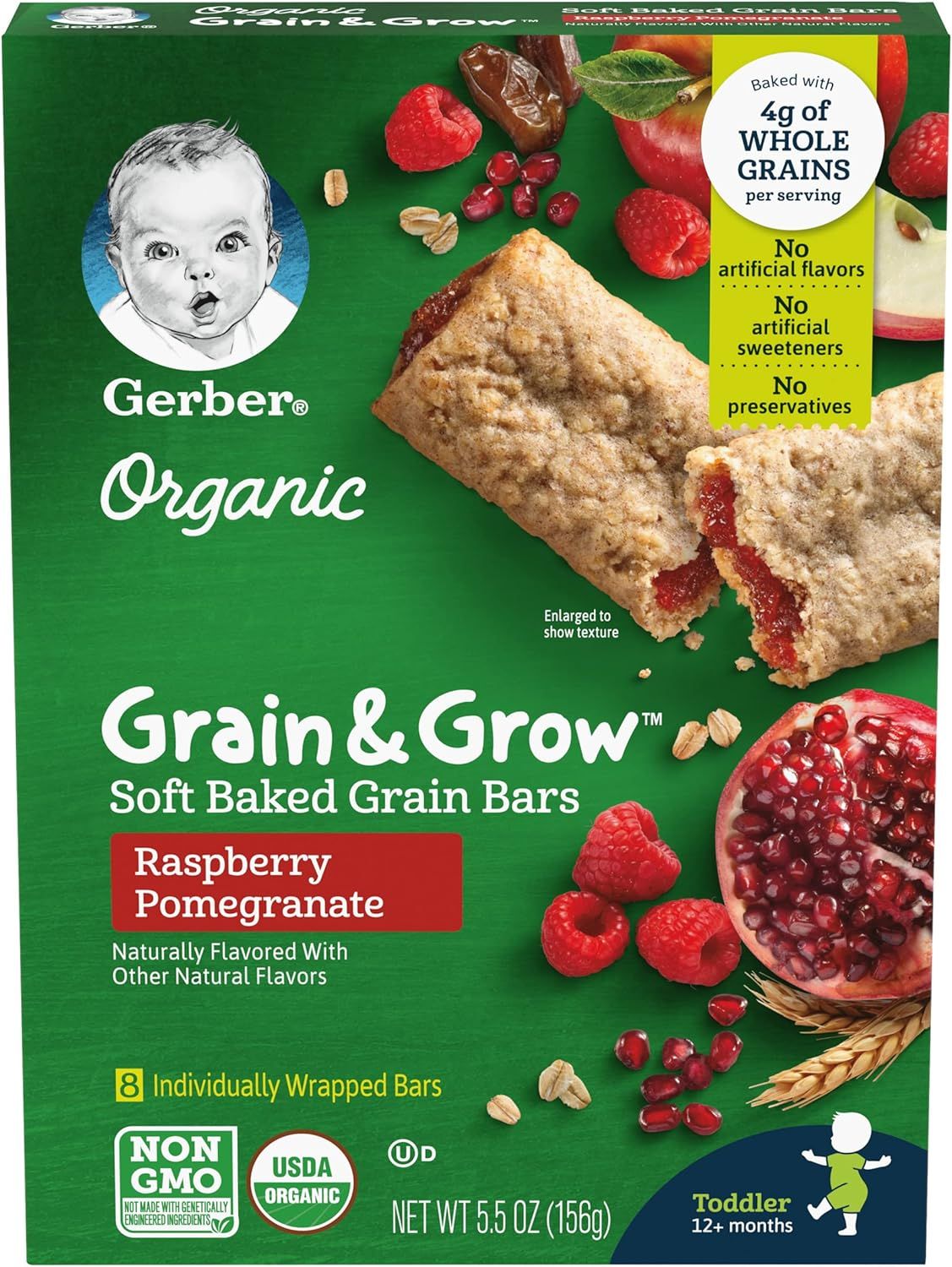 Buy Gerber Grain & Grow Organic Soft Baked Raspberry & Pomegranate ...